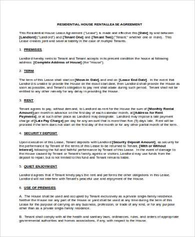 FREE 7+ Sample House Rental Applications in PDF | MS Word