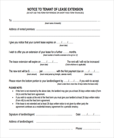 FREE 9+ Sample Lease Extension Agreement Forms in PDF | MS Word