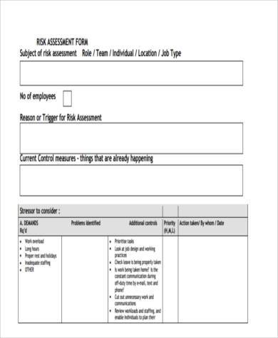 FREE 7+ Sample Risk Assessment Review Forms in PDF | MS Word