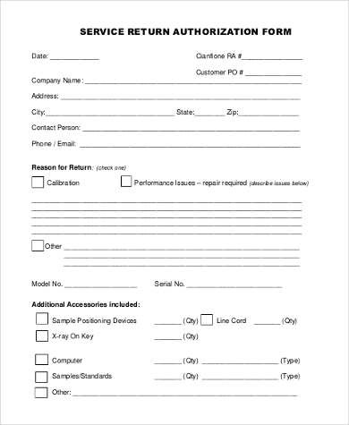 FREE 14+ Return Authorization Form Samples, PDF, MS Word, Google Docs ...