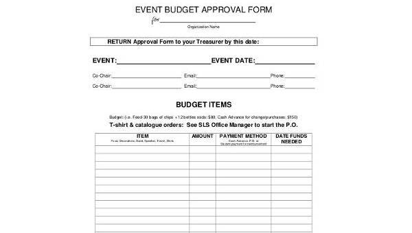 Event Budget Template Xls Collection