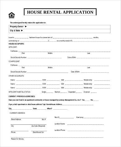 FREE 8+ Sample Rental Applications in PDF | MS Word