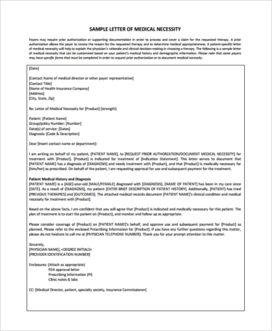FREE 8+ Sample Medical Necessity Forms in PDF | MS Word