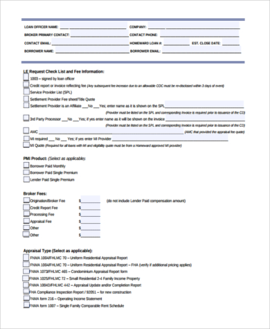 FREE 7+ Sample Loan Estimate Forms in PDF | MS Word