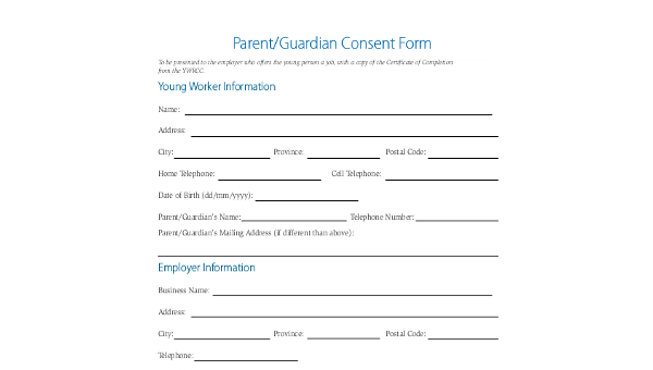 FREE 10+ Sample Parent Consent Forms in PDF | MS Word | Excel