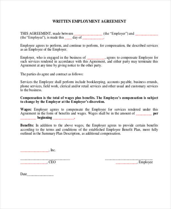 FREE 10+ Employment Agreement Samples in PDF | MS Word