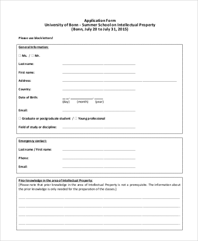 FREE 6+ Sample Intellectual Property Application Forms in MS Word | PDF