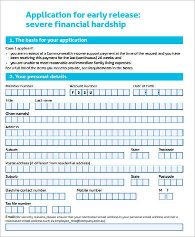 FREE 9+ Sample Financial Hardship Forms in PDF | MS Word