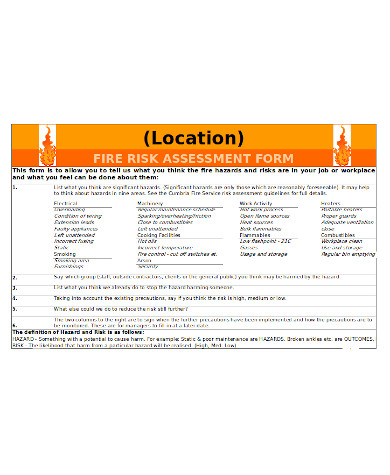 FREE 13+ Fire Risk Assessment Form Samples, PDF, MS Word, Google Docs ...