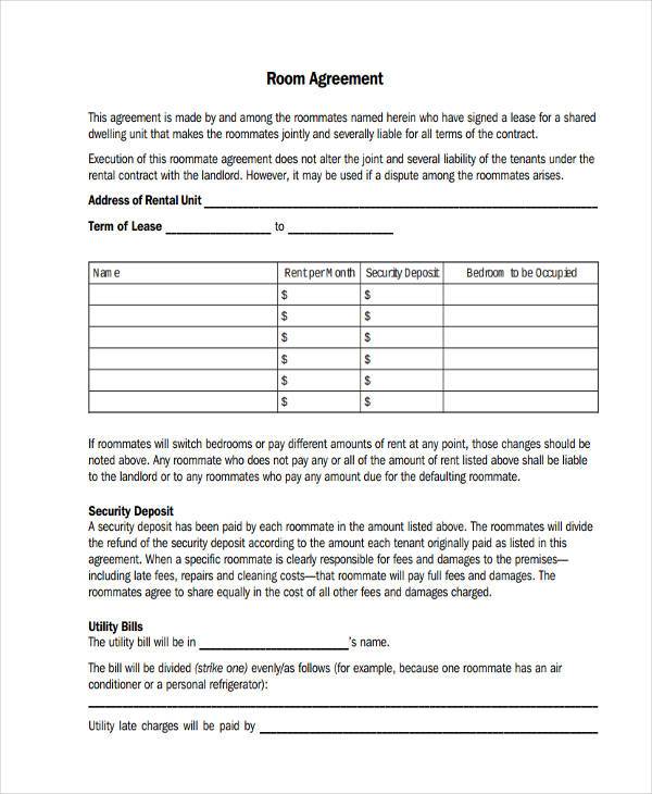 FREE 12+ Room Lease Agreement Samples, PDF, MS Word, Google Docs