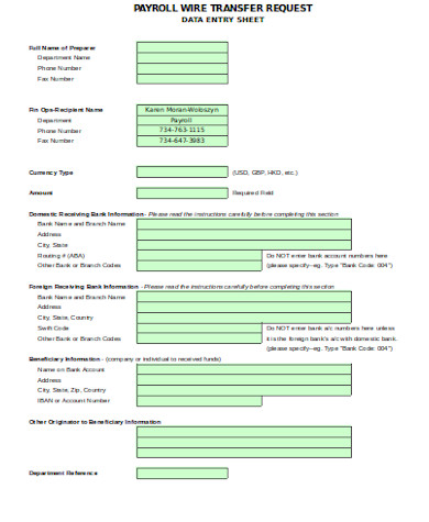FREE 9+ Wire Transfer Forms in PDF | Ms Word | Excel