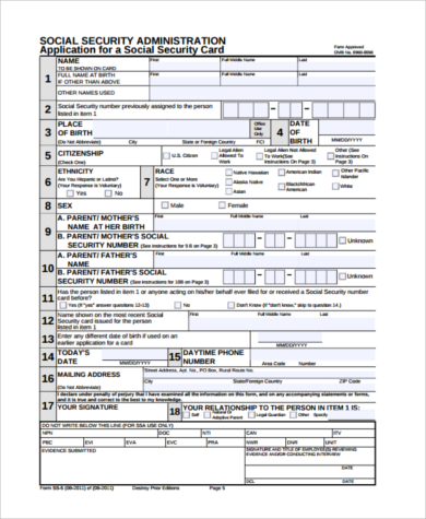 FREE 8+ Social Security Administration Forms in PDF