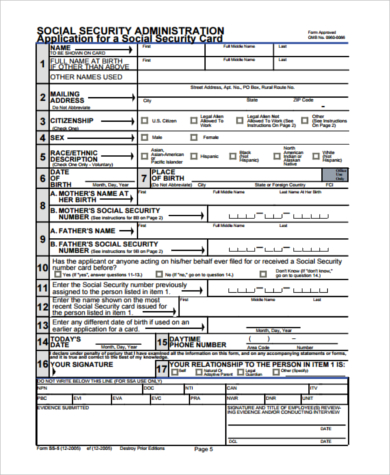 FREE 8+ Social Security Administration Forms in PDF