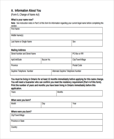 FREE 8+ Sample Social Security Name Change Forms in PDF | MS Word
