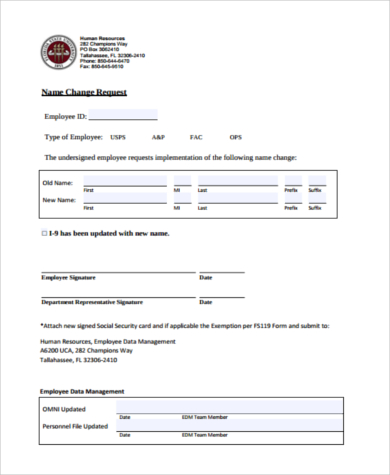 FREE 8+ Sample Social Security Name Change Forms in PDF | MS Word