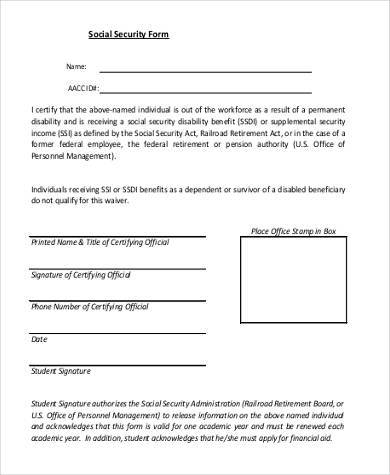 FREE 7+ Sample Social Security Application Forms in PDF