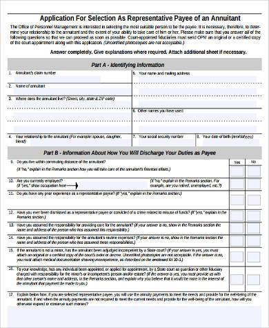 FREE 8+ Sample Social Security Payee Forms in PDF | MS Word