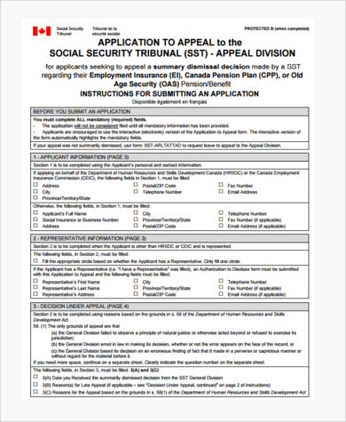 FREE 8+ Sample Social Security Appeal Forms in PDF