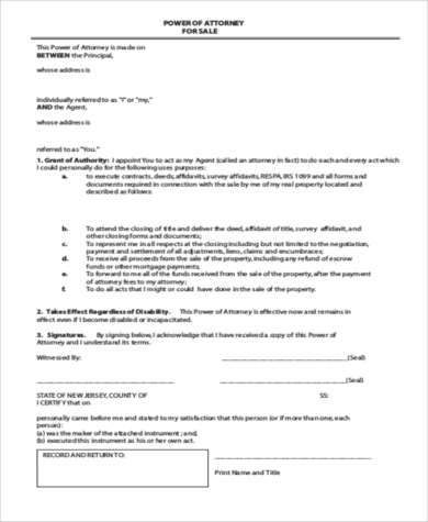 FREE 8+ Specific Power of Attorney Samples in PDF | MS Word