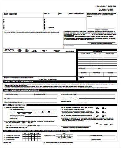 FREE 8+ Dental Claim Forms & Samples in MS Word | PDF