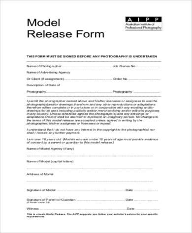 FREE 8+ Sample Photography Model Release Forms in PDF | MS Word