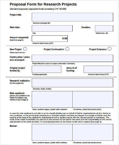 FREE 8+ Sample Research Proposal Forms in PDF | MS Word | Excel
