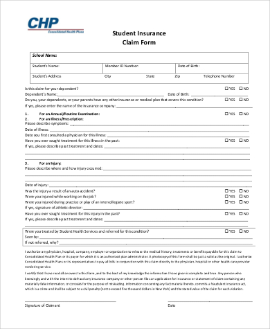 FREE 14+ Insurance Claim Form Samples, PDF, MS Word, Google Docs