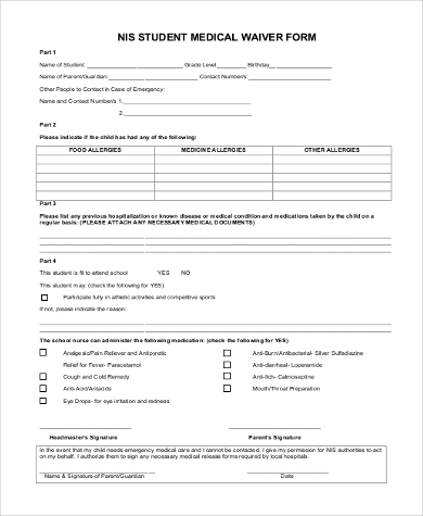 FREE 14+ Medical Waiver Form Samples, PDF, MS Word, Google Docs, Excel
