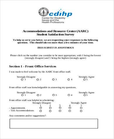 FREE 8+ Sample Student Survey Forms in PDF