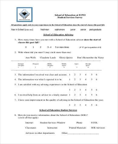 FREE 8+ Sample Student Survey Forms in PDF