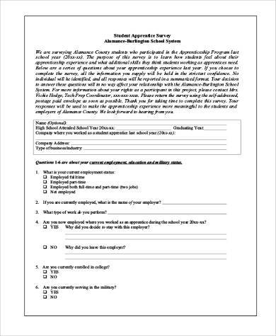 FREE 8+ Sample Student Survey Forms in PDF