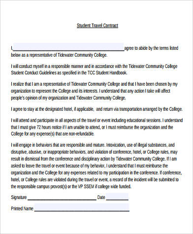 FREE 12+ Student Behavior Contract Form Samples, PDF, MS Word, Google Docs