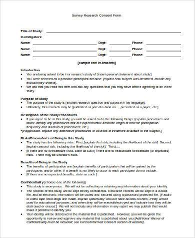 FREE 6+Sample Survey Consent Forms in MS Word | PDF