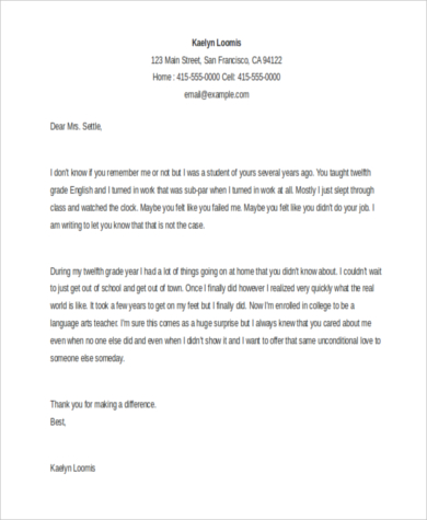 FREE 11+ Teacher Appreciation Letter Sample, PDF, MS Word, Google Docs
