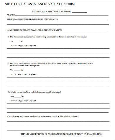 FREE 10+ Technical Evaluation Form Samples in PDF | MS Word | Excel