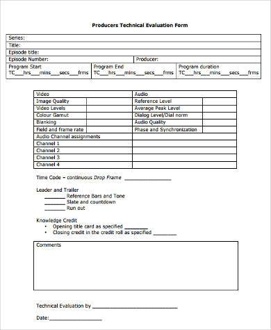 FREE 10+ Technical Evaluation Form Samples in PDF | MS Word | Excel