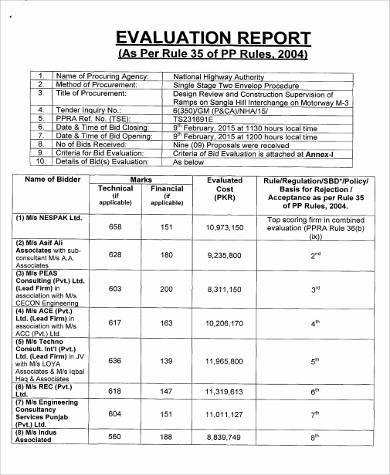 FREE 10+ Technical Evaluation Form Samples in PDF | MS Word | Excel