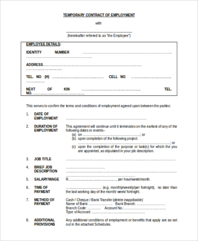 FREE 11+ Employment Contract Samples, PDF, MS Word, Google Docs