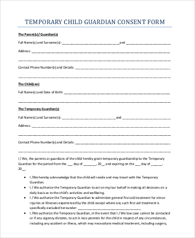 FREE 7+ Sample Child Medical Consent Forms in PDF | MS Word | Excel
