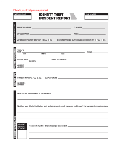 FREE 13+ Incident Report Form Samples, PDF, MS Word, Google Docs