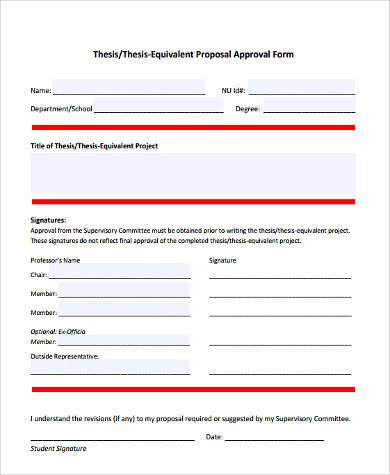 FREE 8+ Sample Thesis Proposal Forms in PDF | MS Word