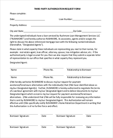 FREE 8+ Sample Third Party Authorization Forms in PDF | MS Word