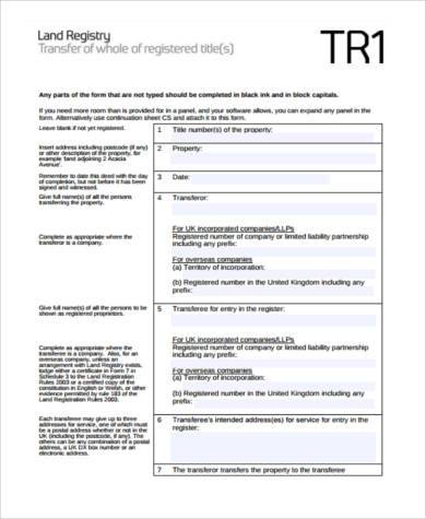 FREE 9+ Sample Title Transfer Forms in PDF | Word