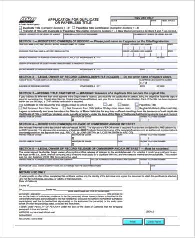 FREE 9+ Sample Title Transfer Forms in PDF | Word