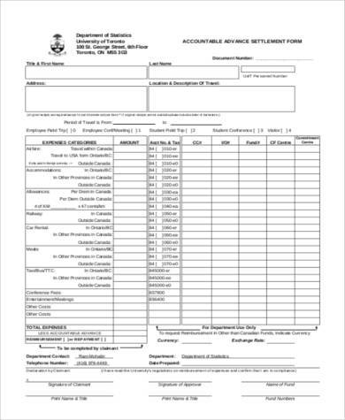 FREE 8+ Sample Travel Advance Forms in PDF