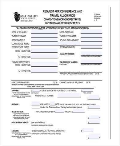 FREE 13+ Travel Allowance Form Samples, PDF, MS Word, Google Docs, Excel