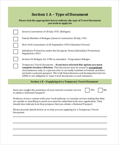 FREE 11+ Travel Document Form Samples, PDF, MS Word, Google Docs