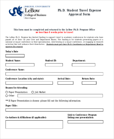 FREE 11+ Sample Travel Approval Forms in PDF | Excel | MS Word