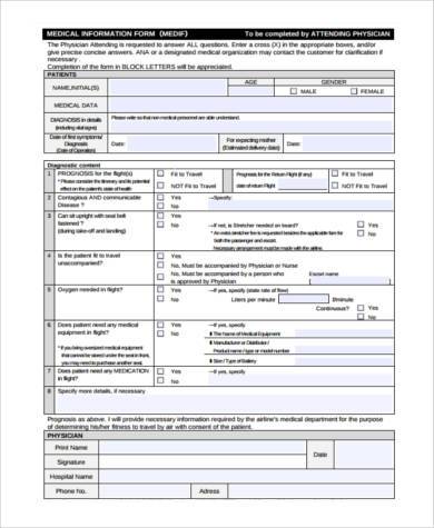 FREE 8+ Sample Travel Medical Forms in PDF | MS Word