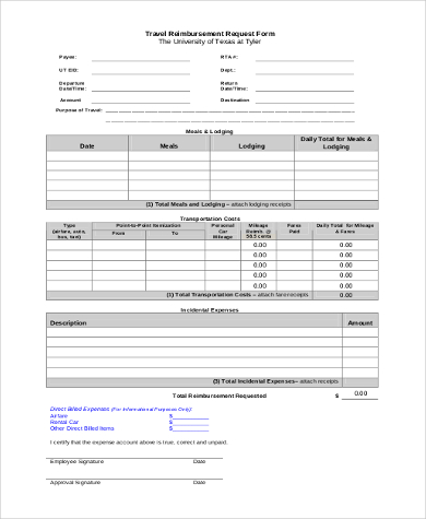 FREE 14+ Sample Reimbursement Request Forms in PDF | MS Word | Excel